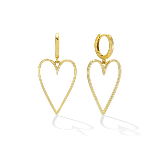 Heart Hoop Earrings | Get Lovestruck Heart Shaped Hoop Earrings In Gold ...